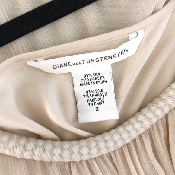 Diane Von Furstenberg | Dresses | Hp Dvf Cream Silk Sol Beaded Dress ...